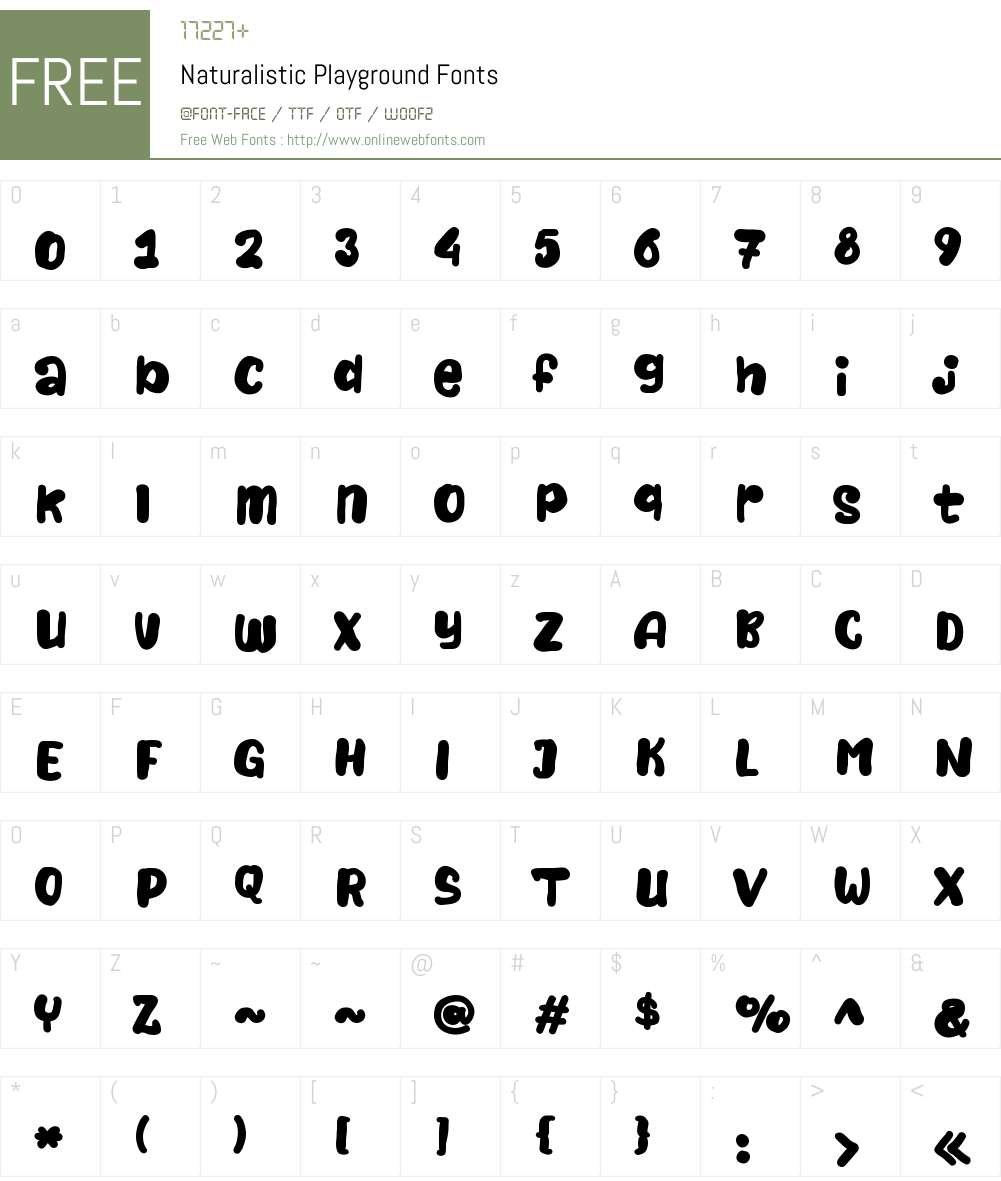 Naturalistic Playground 1.001 Fonts Free Download - OnlineWebFonts.COM