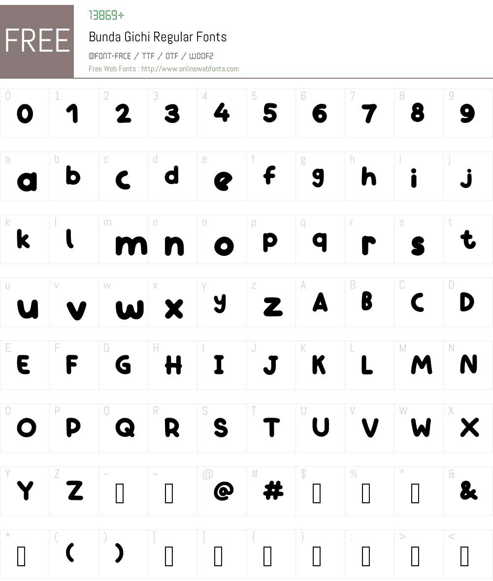 Bunda Gichi 001.008 Fonts Free Download - OnlineWebFonts.COM