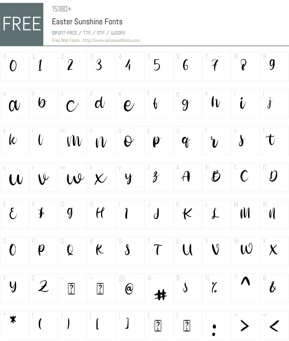 Easter Sunshine 1.00;March 10, 2024;FontCreator 11.5.0.2430 64-bit Fonts Free Download ...