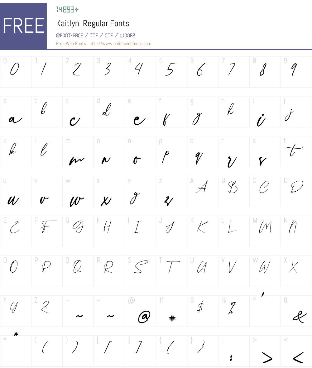 Kaitlyn 1.000 Fonts Free Download - OnlineWebFonts.COM