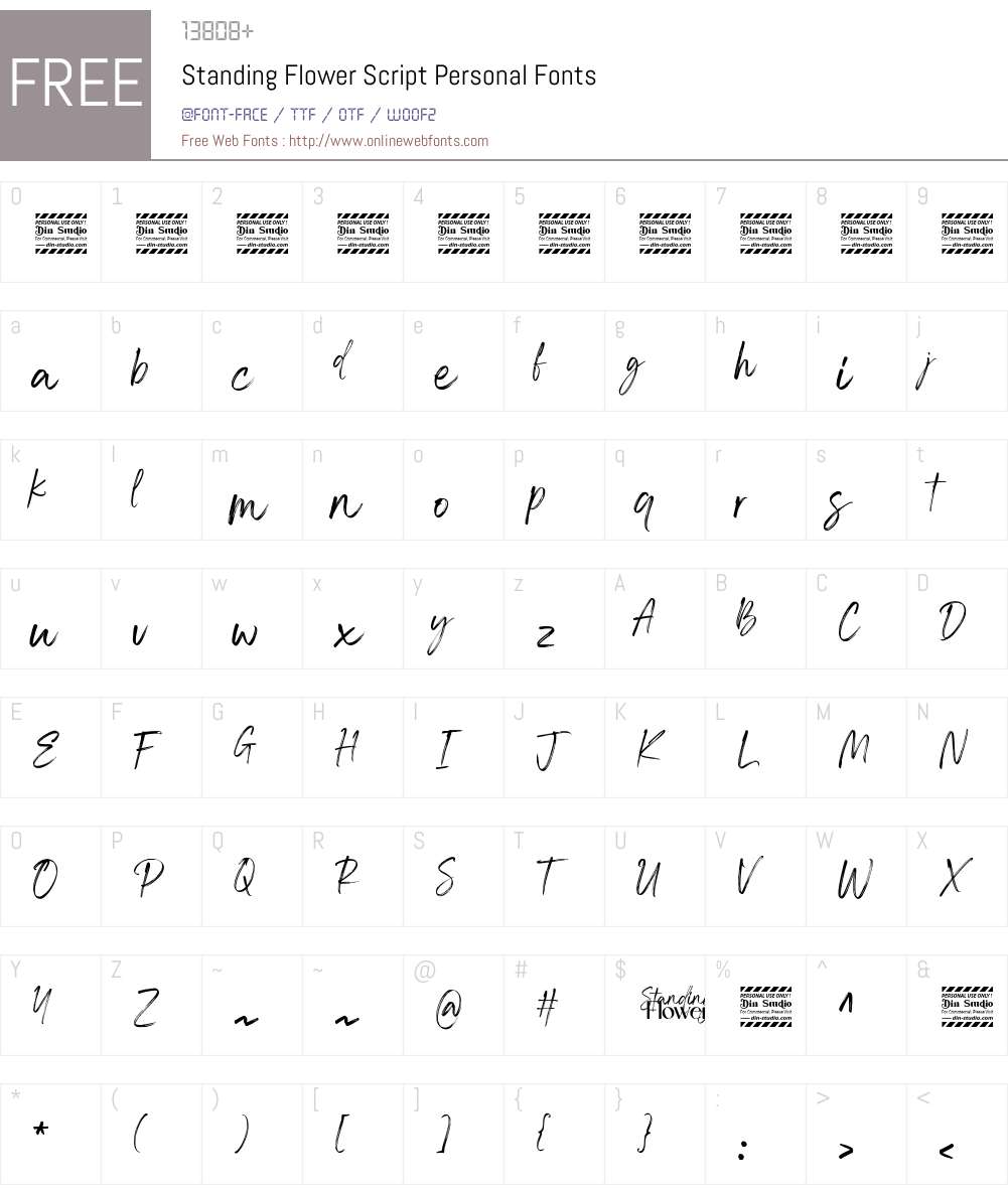 Standing Flower Script Personal 1.00;August 28, 2022;FontCreator 13.0.0 ...