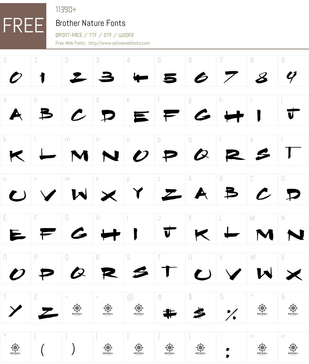Brother Nature 1.000 Fonts Free Download - OnlineWebFonts.COM