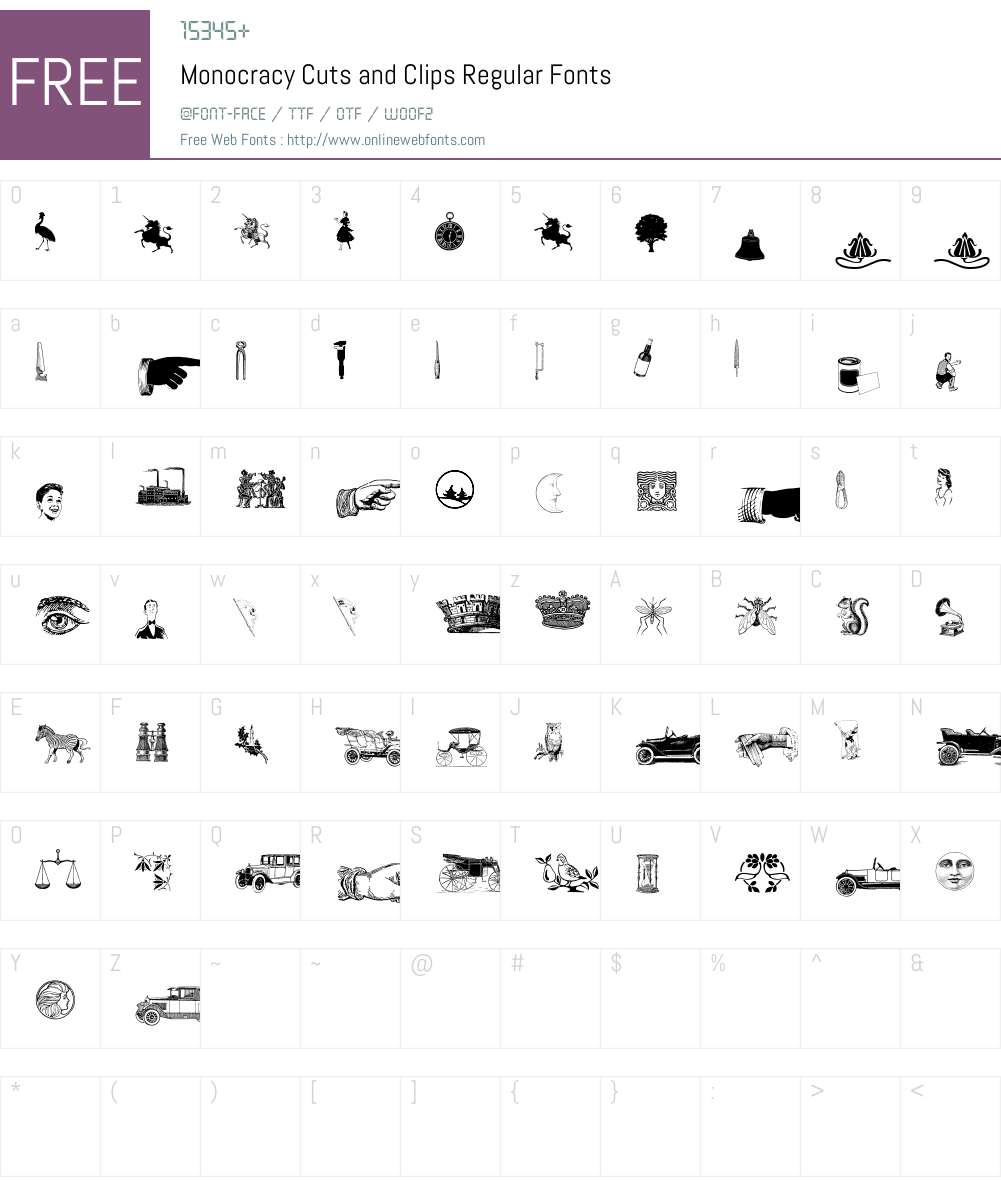 Monocracy Cuts and Clips Regular 1.000 Fonts Free Download ...
