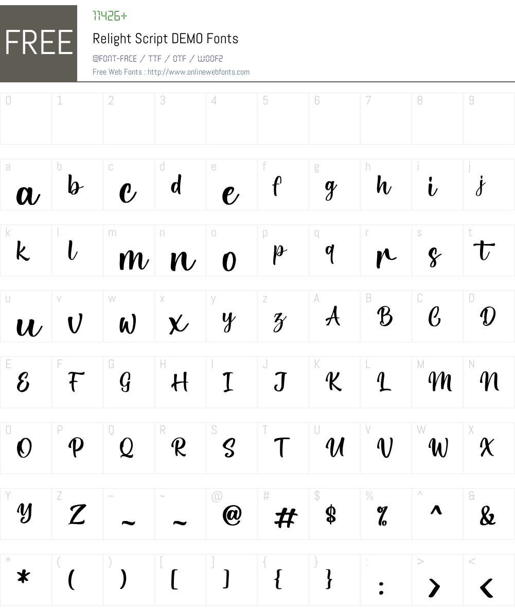 Relight Script DEMO 1.000 Fonts Free Download - OnlineWebFonts.COM