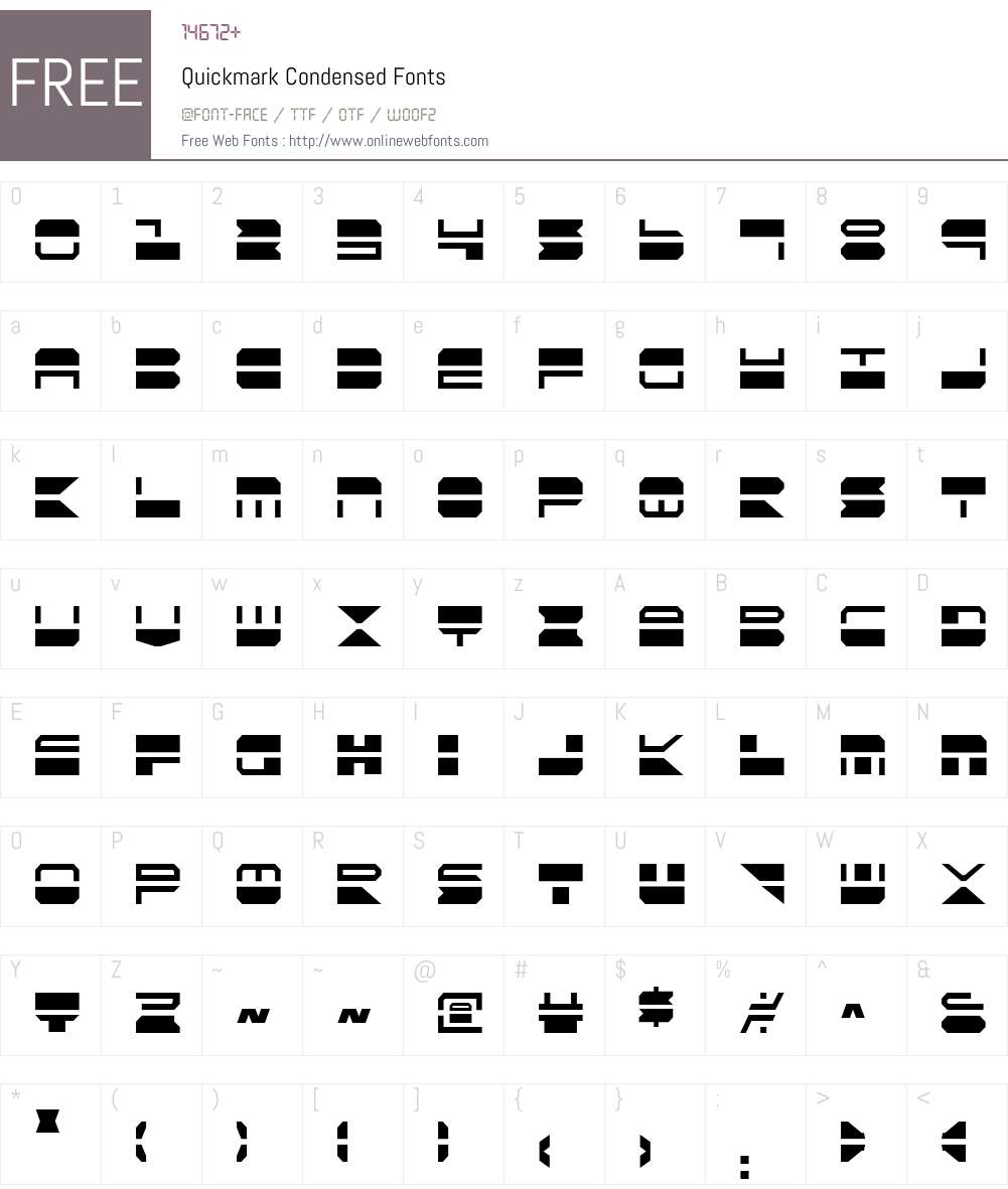 Quickmark Condensed 1 Fonts Free Download - OnlineWebFonts.COM