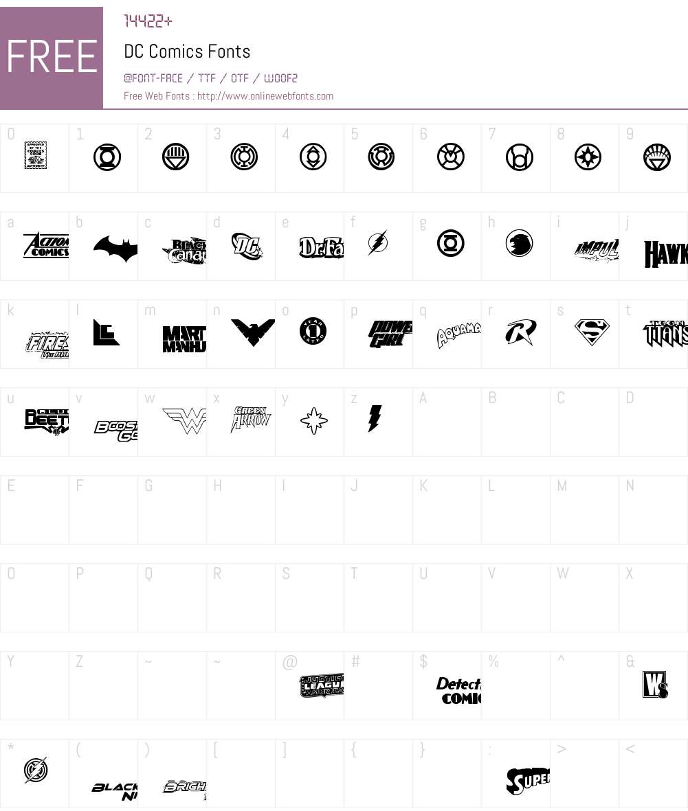 DC Comics 1.00 May 26, 2011, initial release Fonts Free Download ...