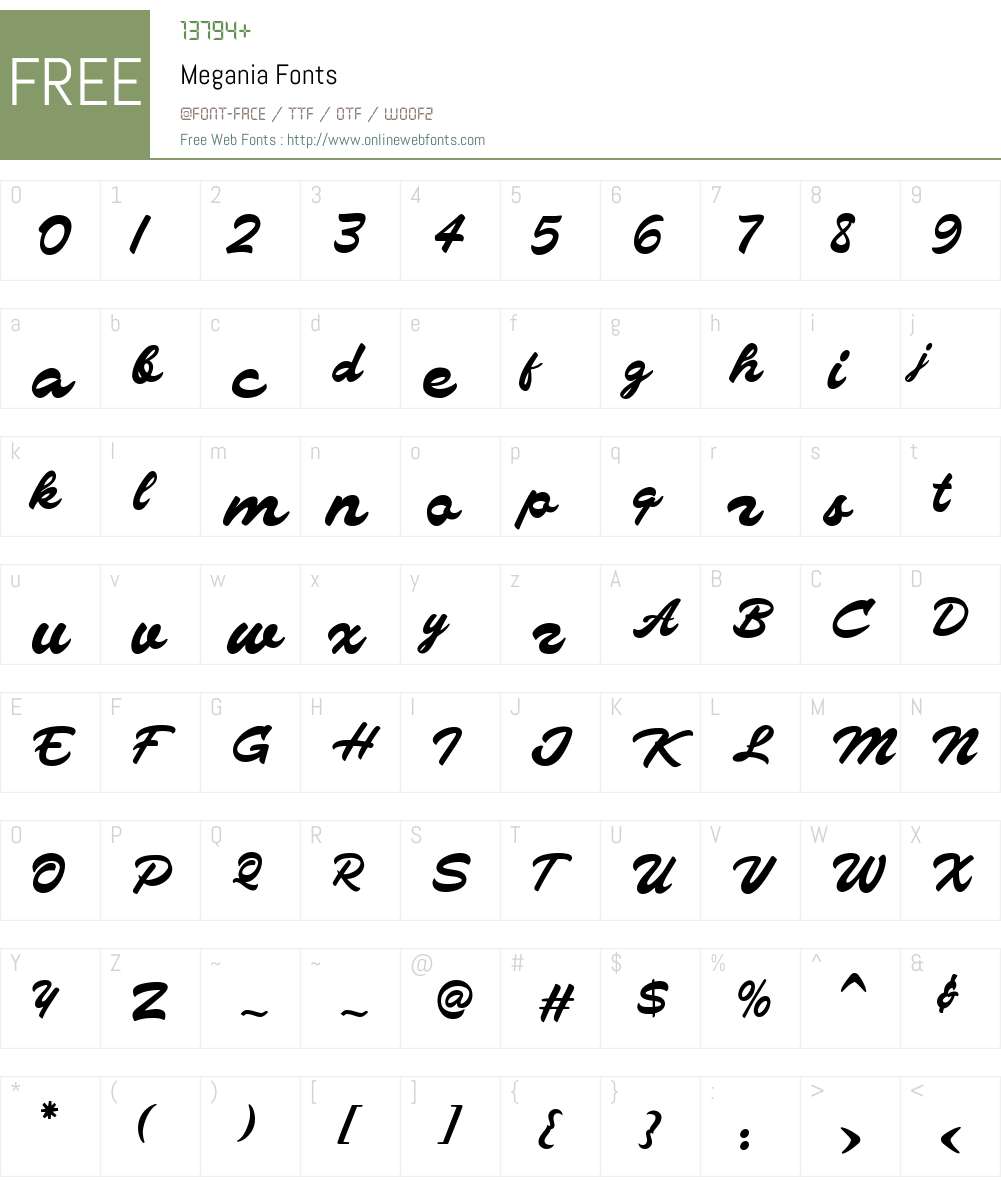Megania 1.00;February 23, 2024;FontCreator 13.0.0.2637 64-bit Fonts ...