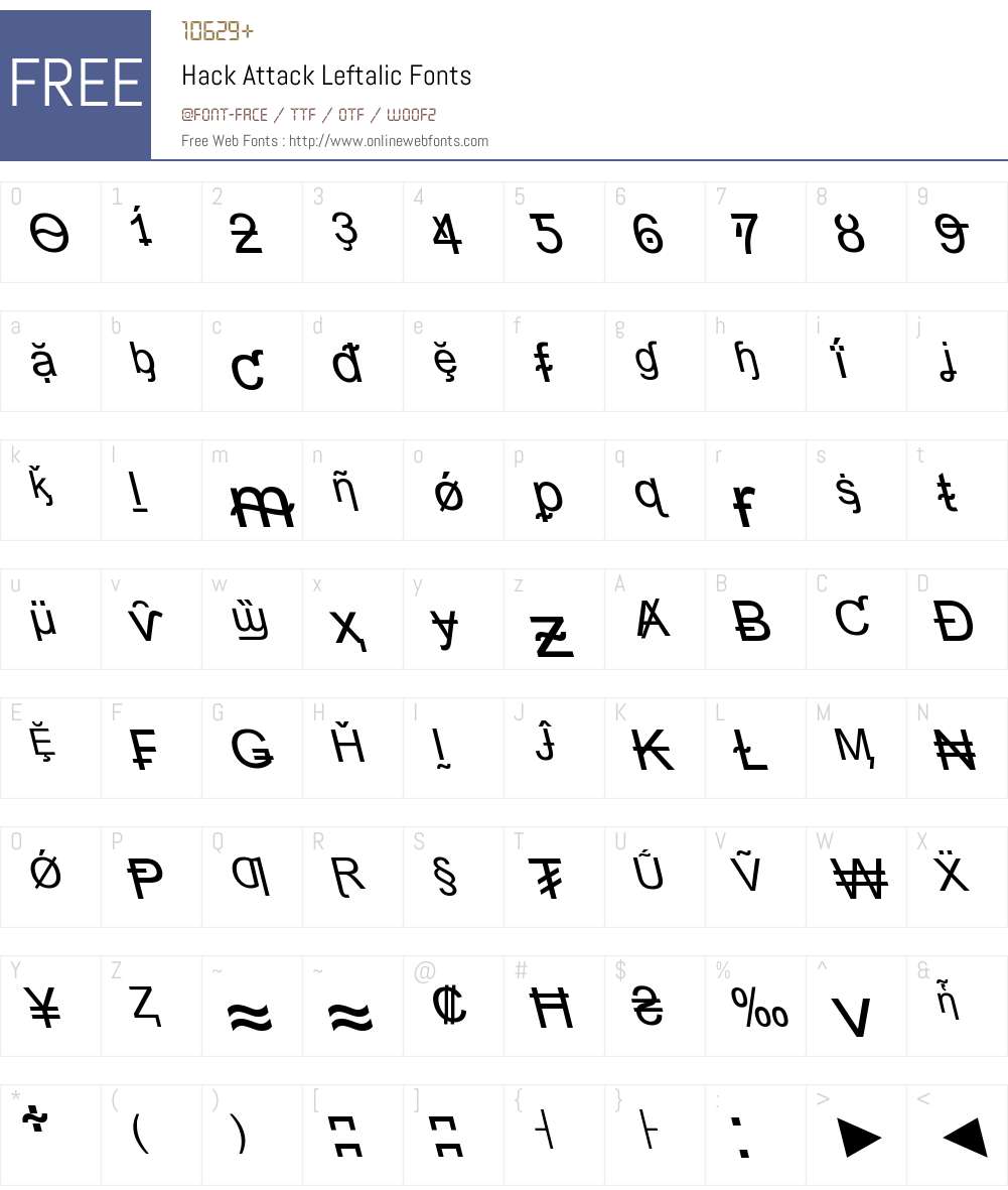 Hack Attack Leftalic 1.0; 2021 Fonts Free Download - OnlineWebFonts.COM