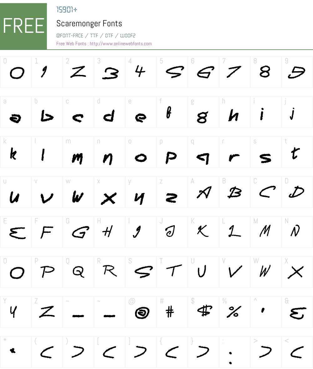 Scaremonger 1.00;August 18, 2017;FontCreator 11.0.0.2388 64-bit Fonts ...