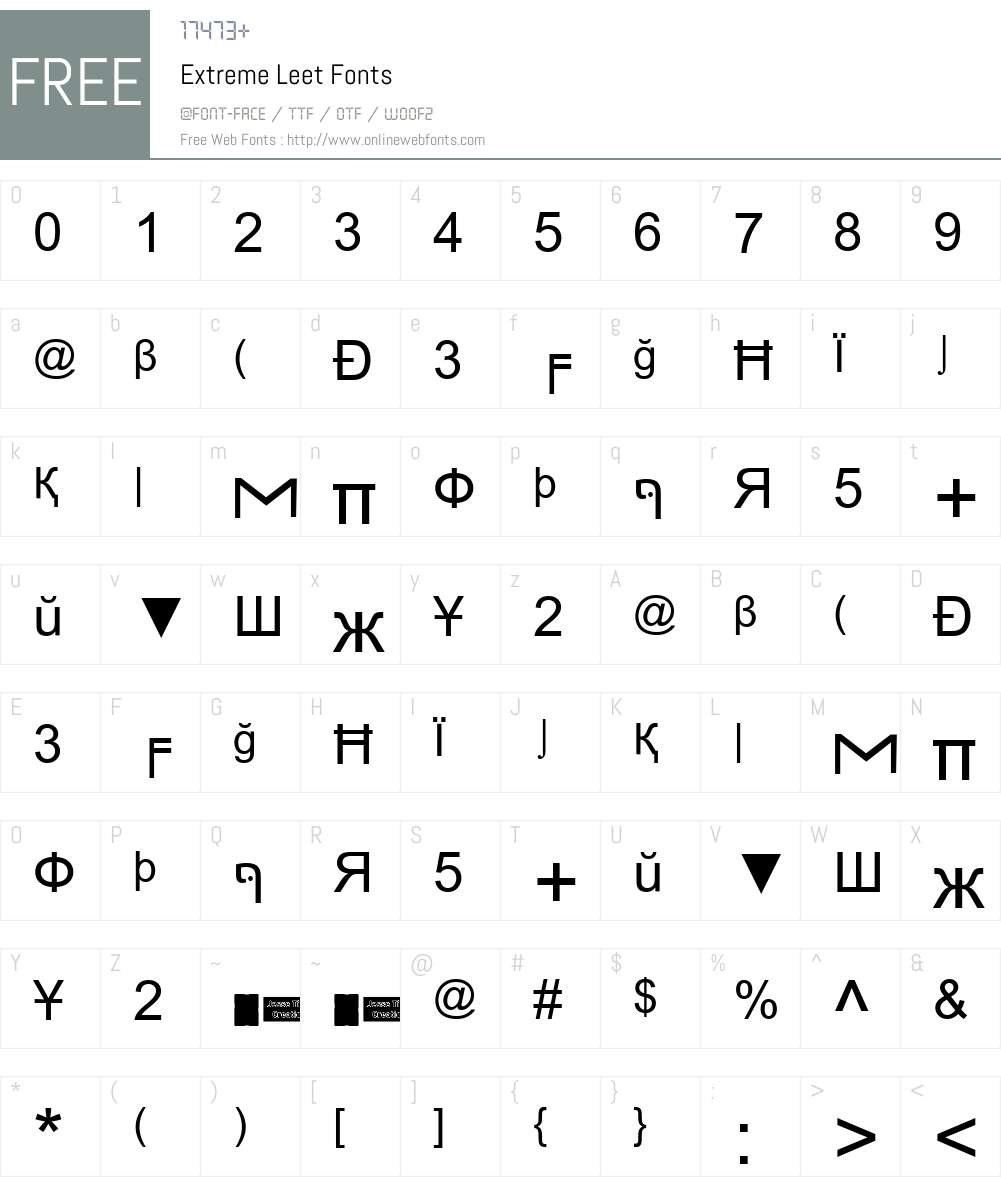 Extreme Leet Fonts Free Download - OnlineWebFonts.COM