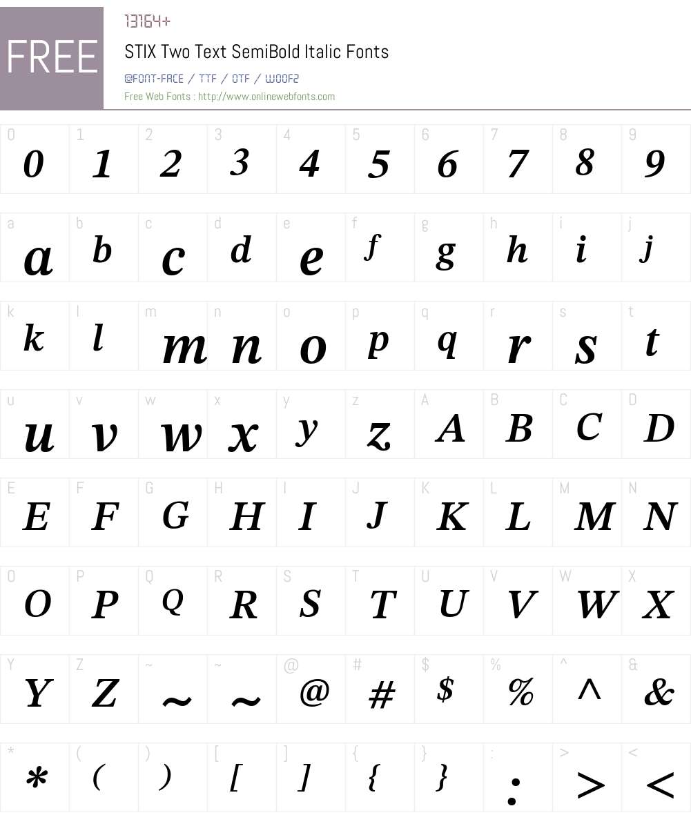 STIX Two Text SemiBold 2.13 b171 Fonts Free Download - OnlineWebFonts.COM
