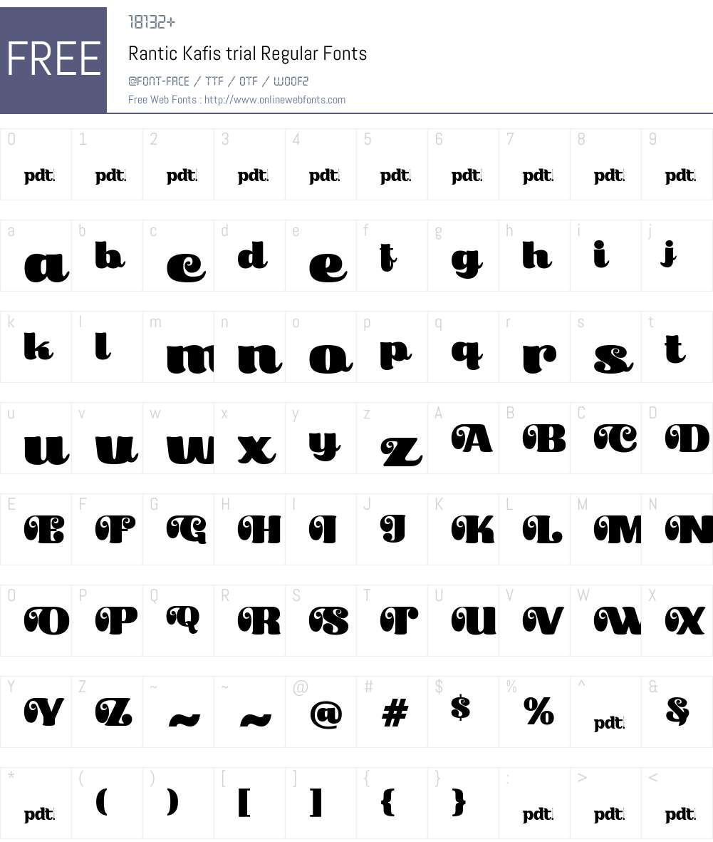 Rantic Kafis trial 1.000 Fonts Free Download - OnlineWebFonts.COM