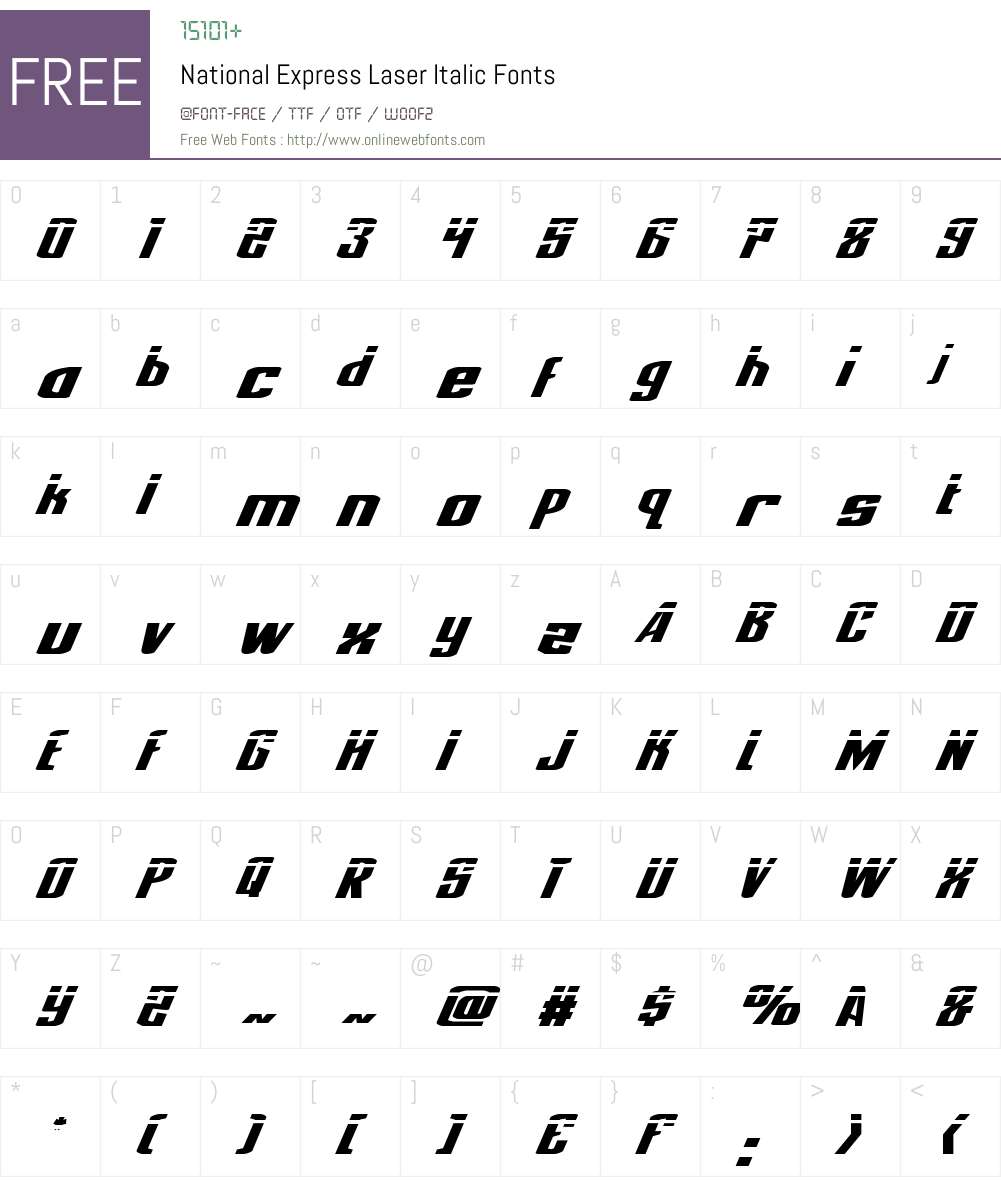 National Express Laser Italic 2.0; 2019 Fonts Free Download ...