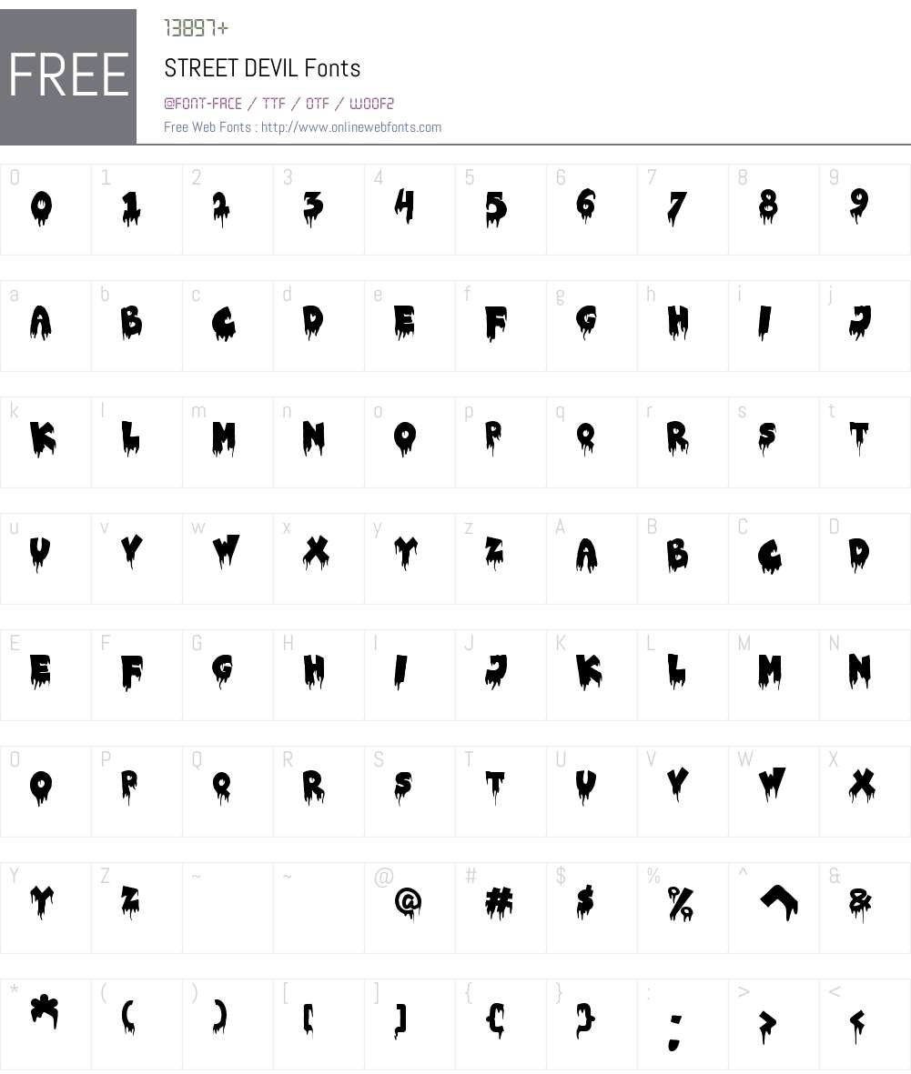 STREET DEVIL 1.00;August 31, 2021;FontCreator 13.0.0.2683 64-bit Fonts ...