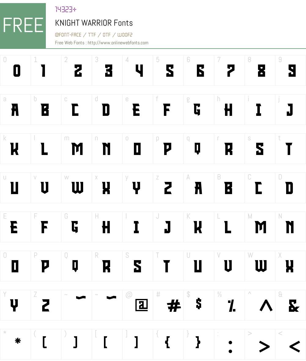 KNIGHT WARRIOR 1.00;October 12, 2023;FontCreator 12.0.0.2525 64-bit ...