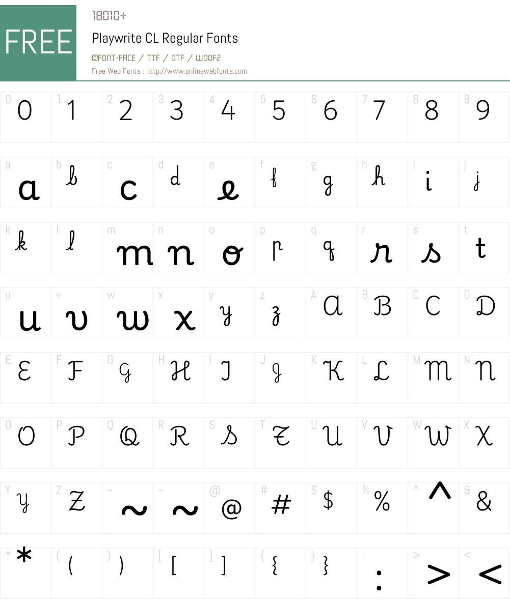 Playwrite CL 1.002 Fonts Free Download - OnlineWebFonts.COM
