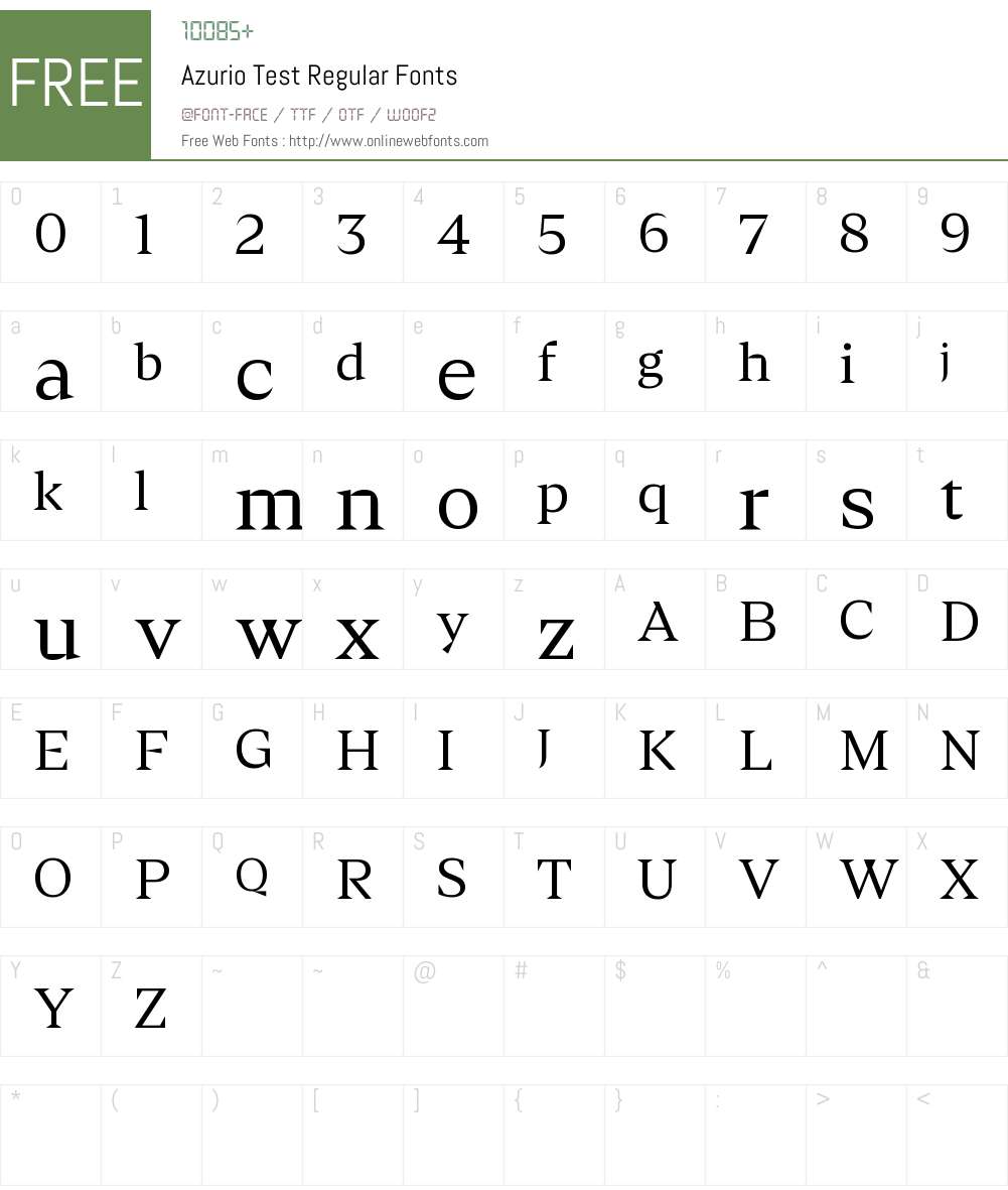 Azurio Test 1.000;Glyphs 3.2.2 (3259) Fonts Free Download ...