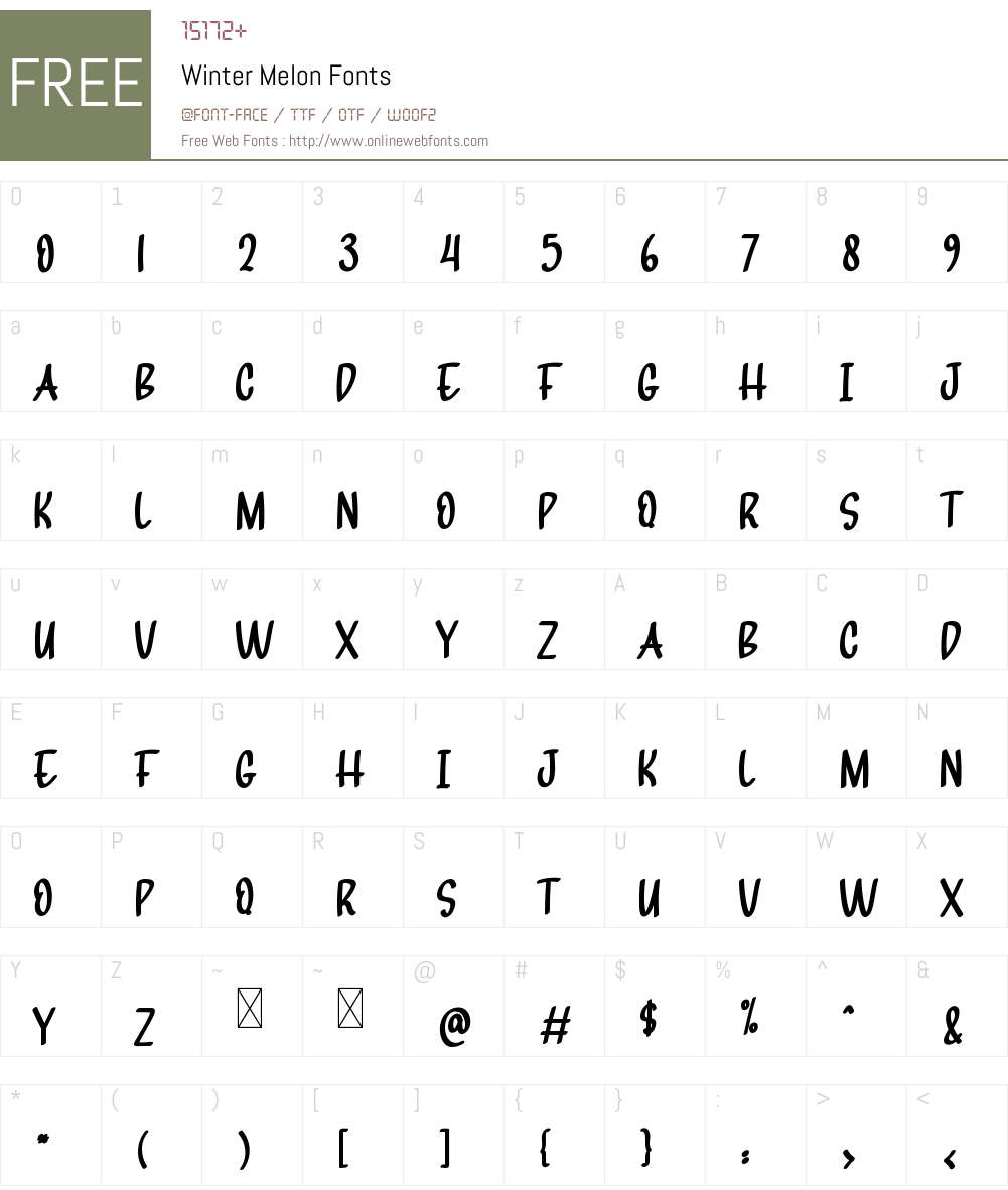 Winter Melon 1.002;Fontself Maker 3.5.8 Fonts Free Download - OnlineWebFonts.COM