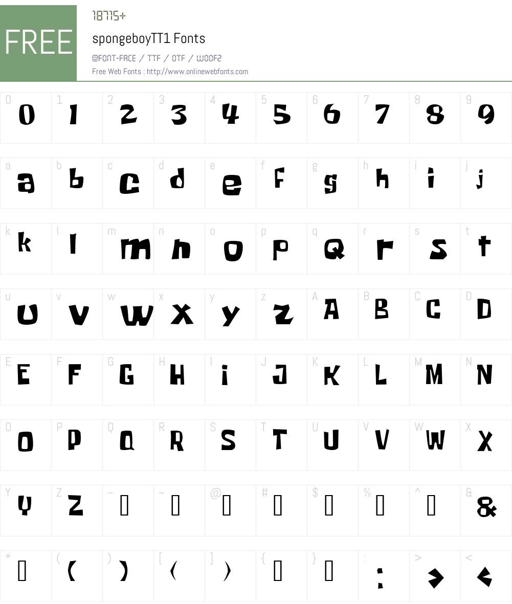 spongeboyTT1 Macromedia Fontographer 4.1.4 9/29/97 Fonts Free Download ...