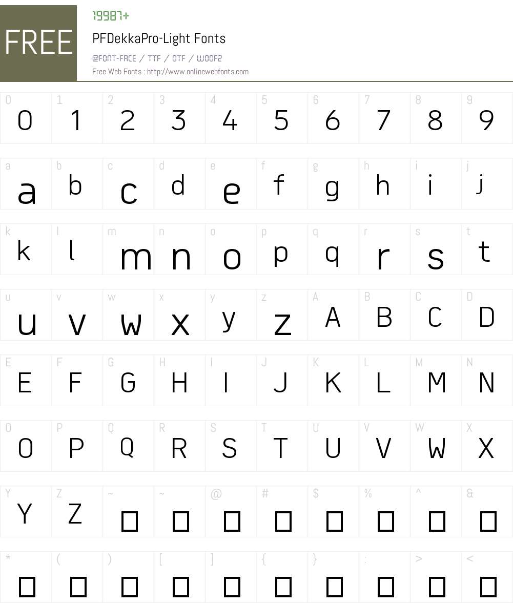 PF Dekka Pro Light 1.000 Fonts Free Download - OnlineWebFonts.COM