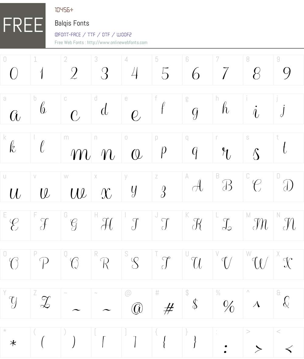 Balqis 1.000 Fonts Free Download - OnlineWebFonts.COM