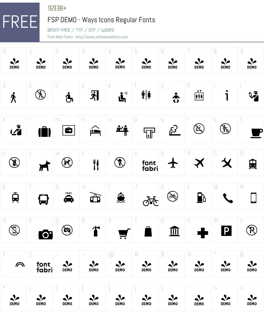 FSP DEMO - Ways Icons 1.000;FEAKit 1.0 Fonts Free Download ...