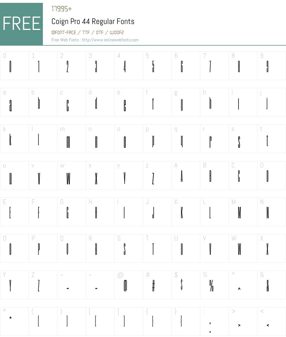 Coign Pro 44 Regular 1.003 Fonts Free Download - OnlineWebFonts.COM