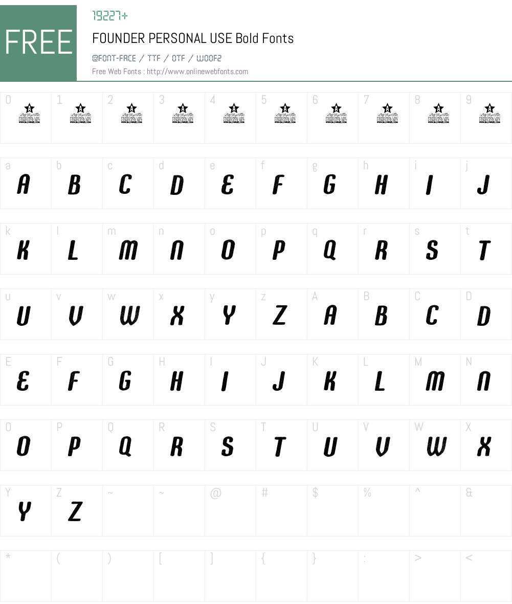 FOUNDER PERSONAL USE Bold 1.000 Fonts Free Download - OnlineWebFonts.COM