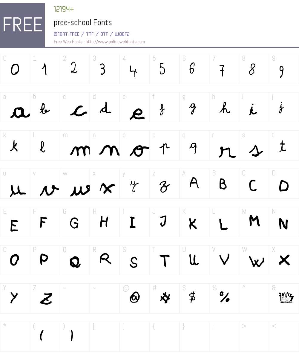 pree-school 1.00 March 4, 2014, initial release Fonts Free Download ...