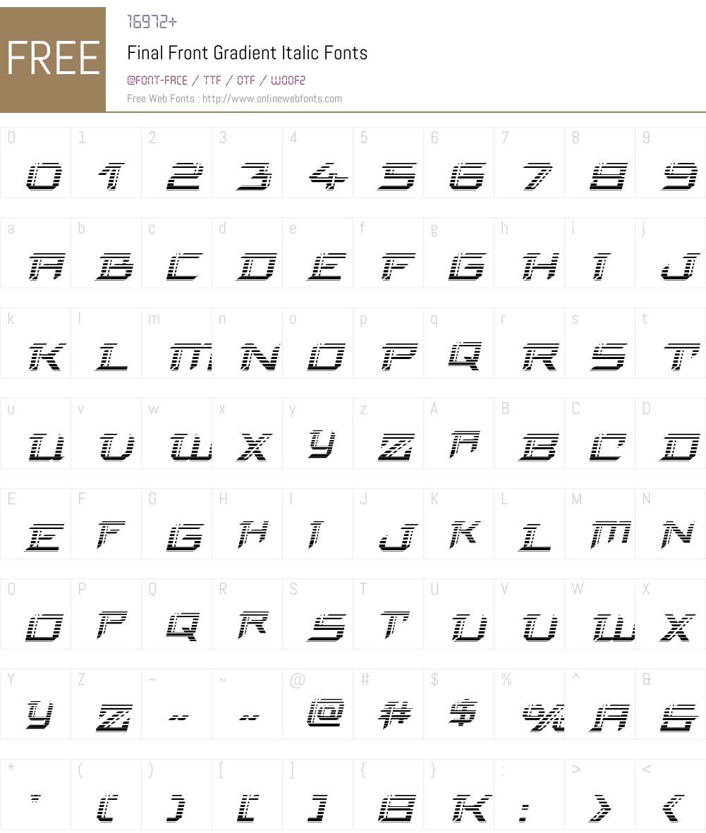 Final Front Gradient Italic 1.0; 2019 Fonts Free Download - OnlineWebFonts.COM