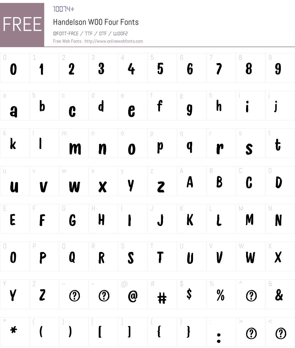 Handelson W00 Four 1.00 Fonts Free Download - OnlineWebFonts.COM