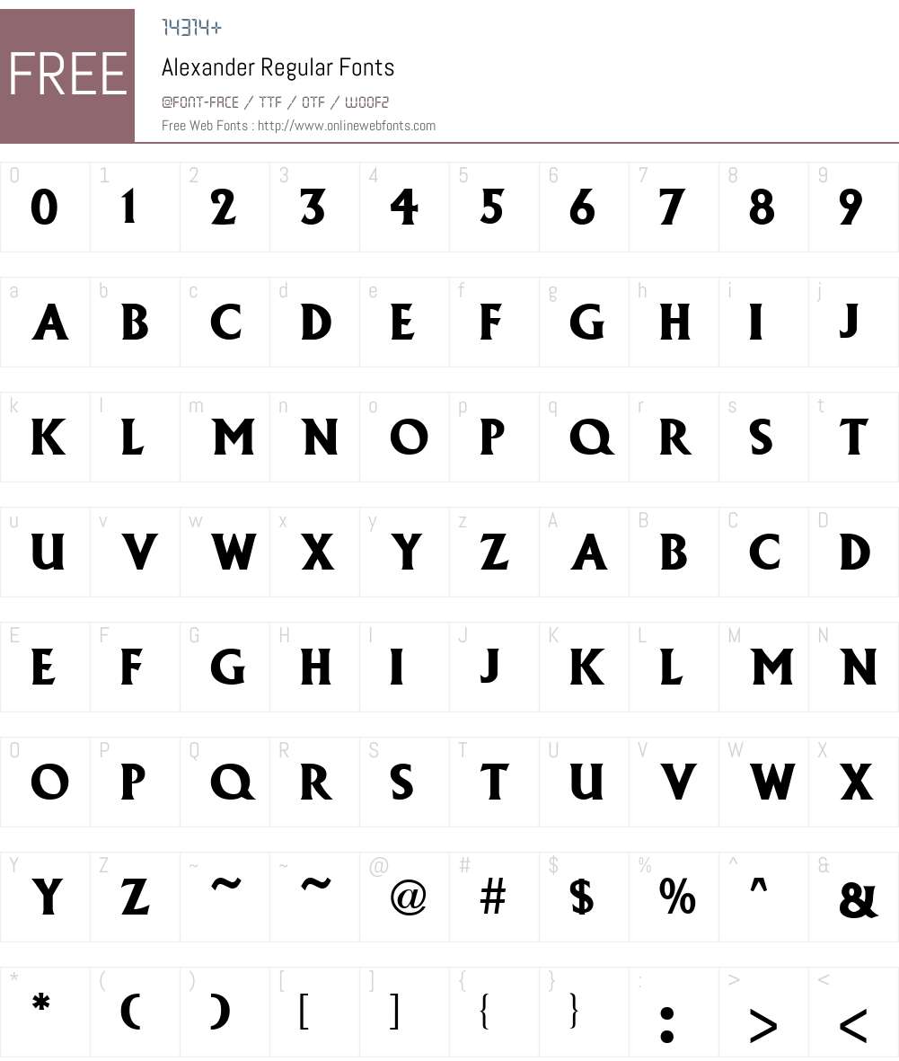 Alexander Regular Altsys Fontographer 3.5 10/29/92 Fonts Free Download ...