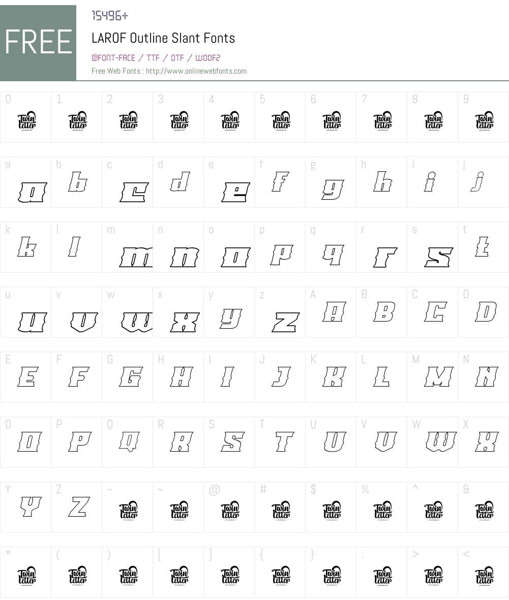 LAROF Outline Slant 1.000 Fonts Free Download - OnlineWebFonts.COM
