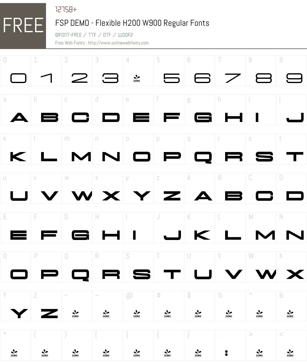 FSP DEMO - Flexible H200 W900 1.000;FEAKit 1.0 Fonts Free Download ...