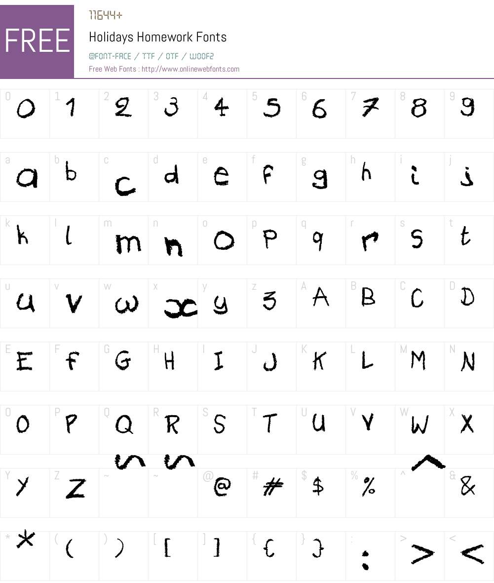 Holidays Homework Fonts Free Download - OnlineWebFonts.COM