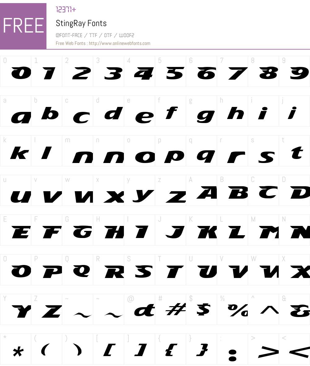 StingRay 1.0 Wed Mar 26 01:24:23 1997 Fonts Free Download ...