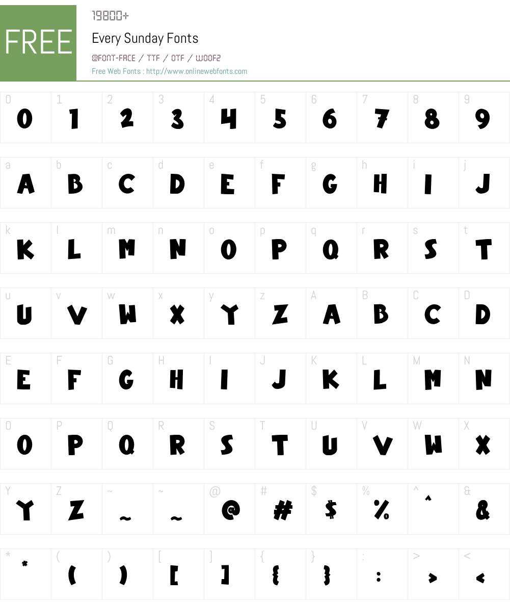 Every Sunday 1.001;Fontself Maker 3.5.4 Fonts Free Download ...