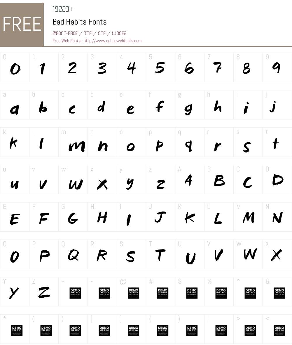 Bad Habits - Demo 1.000 Fonts Free Download - OnlineWebFonts.COM