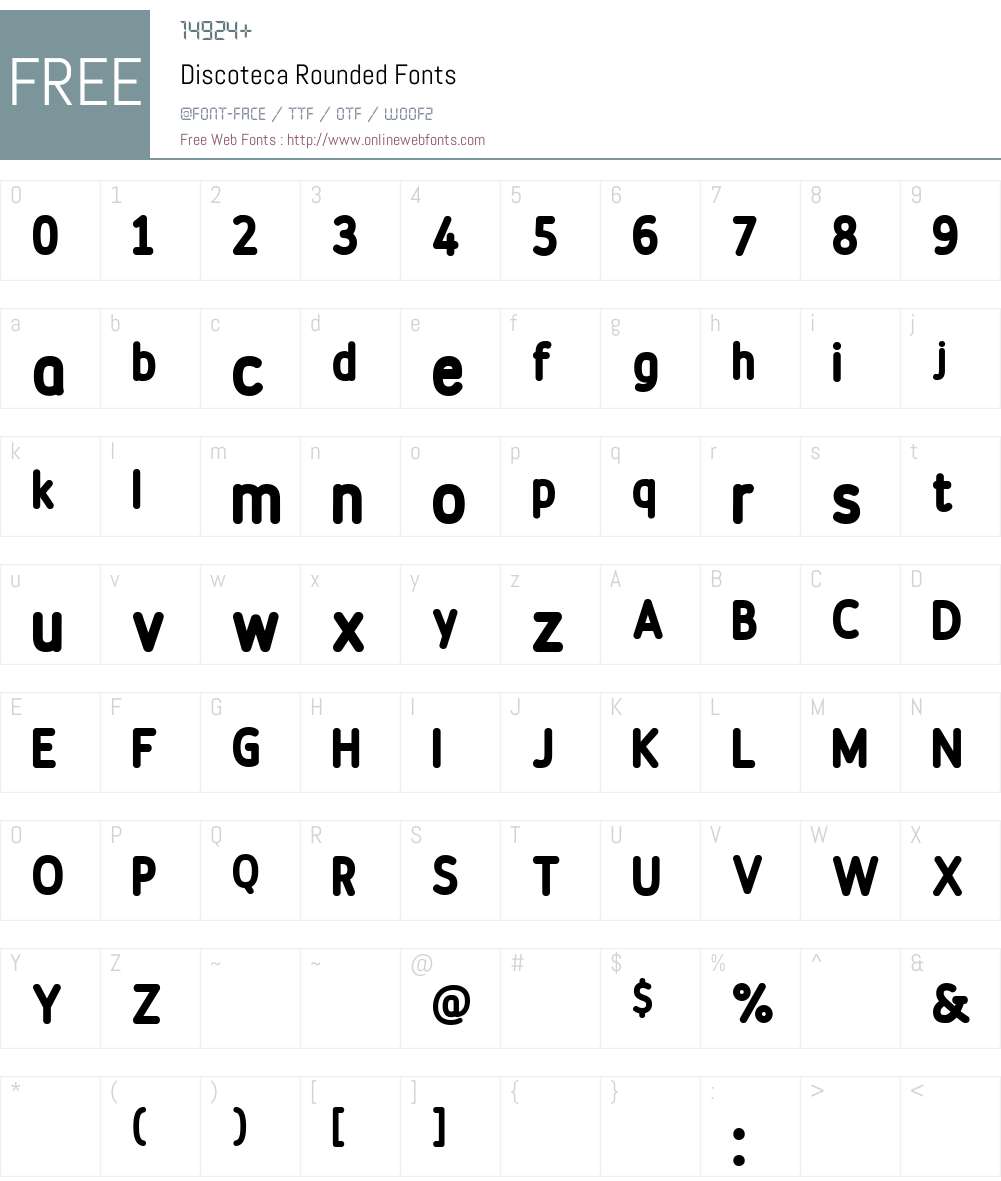 Discoteca Rounded 1.00 2016 Fonts Free Download - OnlineWebFonts.COM