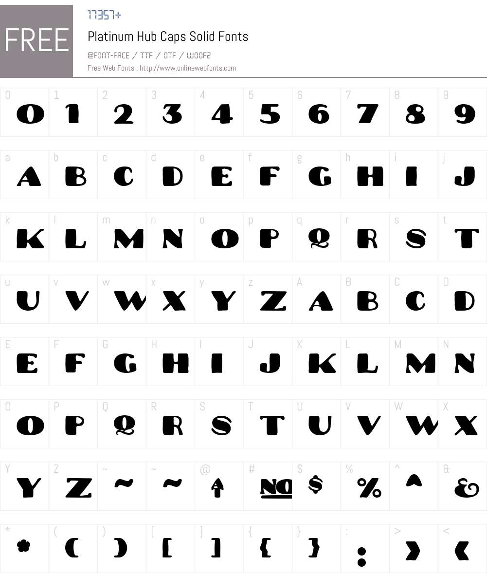 Platinum Hub Caps Solid 1.0 - 07/28/99 Fonts Free Download ...