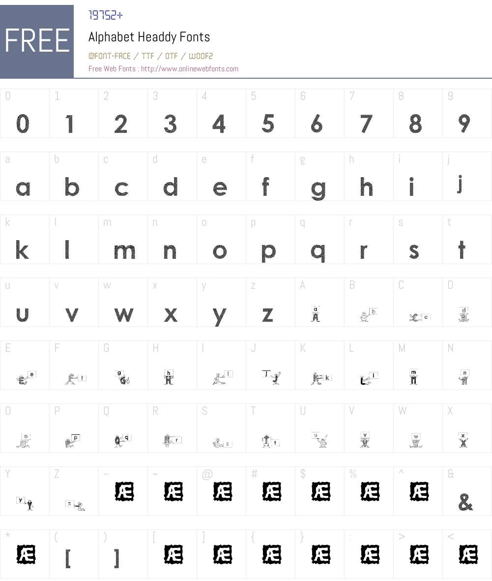 Alphabet Headdy 1.00 March 10, 2019, initial release Fonts Free ...