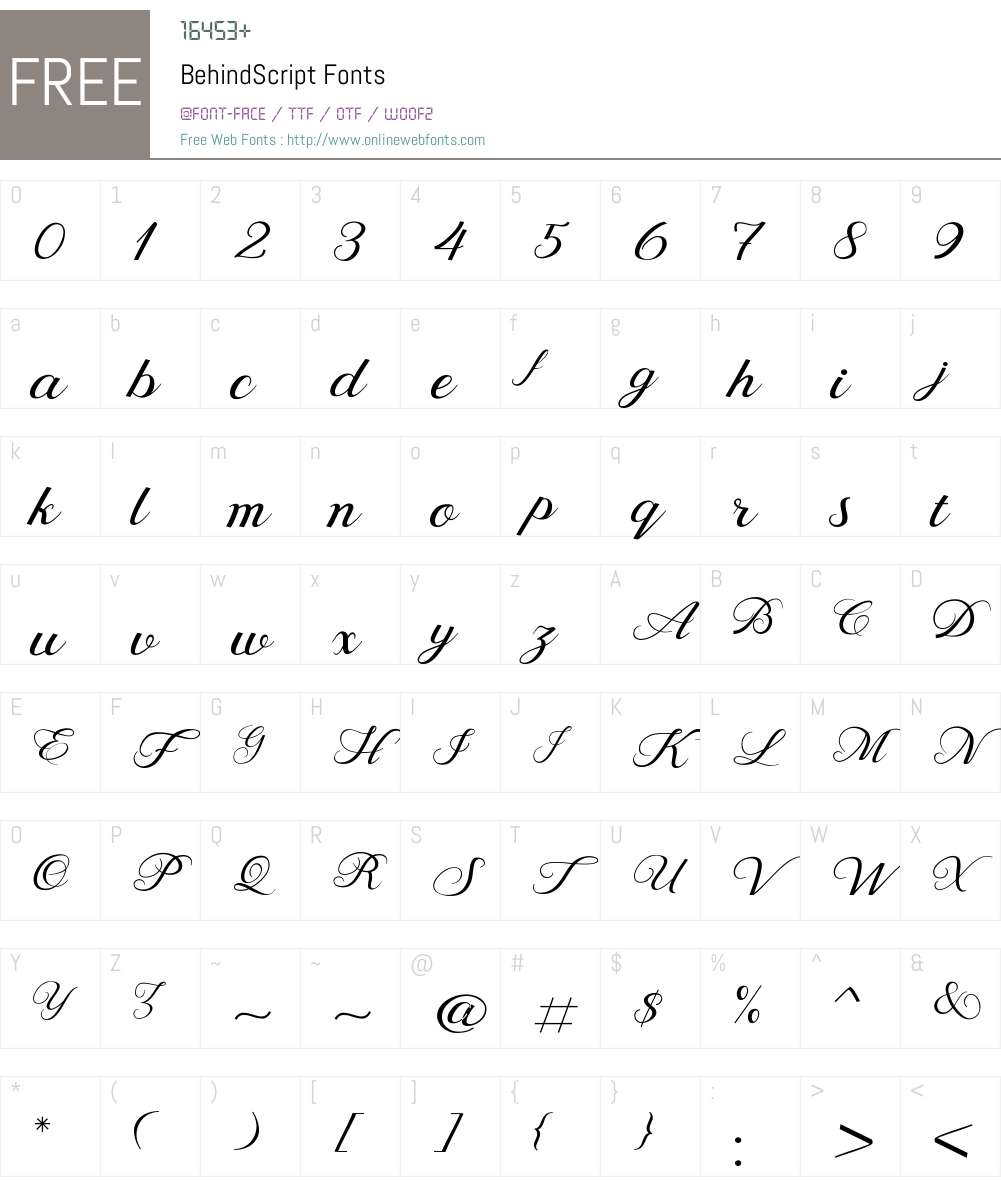 Behind Script 1.000 Fonts Free Download - OnlineWebFonts.COM