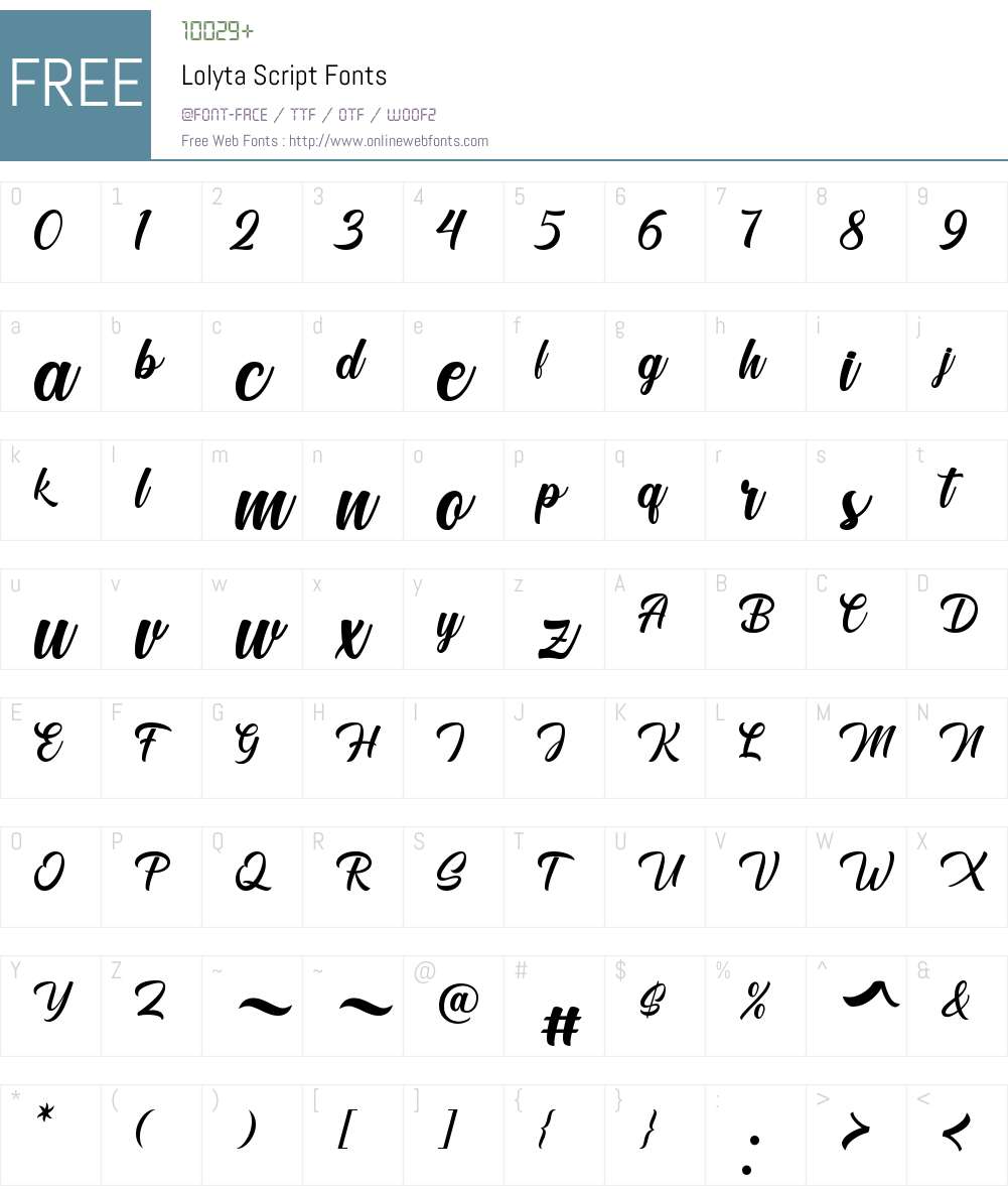 Lolyta Script 1.000;October 31, 2022;FontCreator 14.0.0.2883 64-bit Fonts Free Download ...