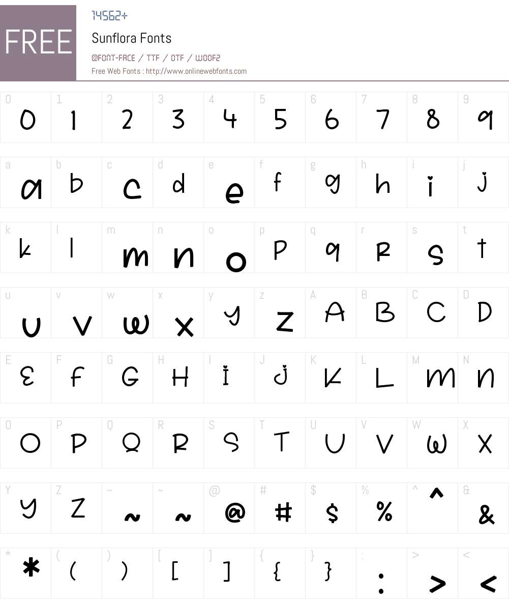Sunflora 1.00;June 27, 2022;FontCreator 13.0.0.2683 64-bit Fonts Free Download - OnlineWebFonts.COM