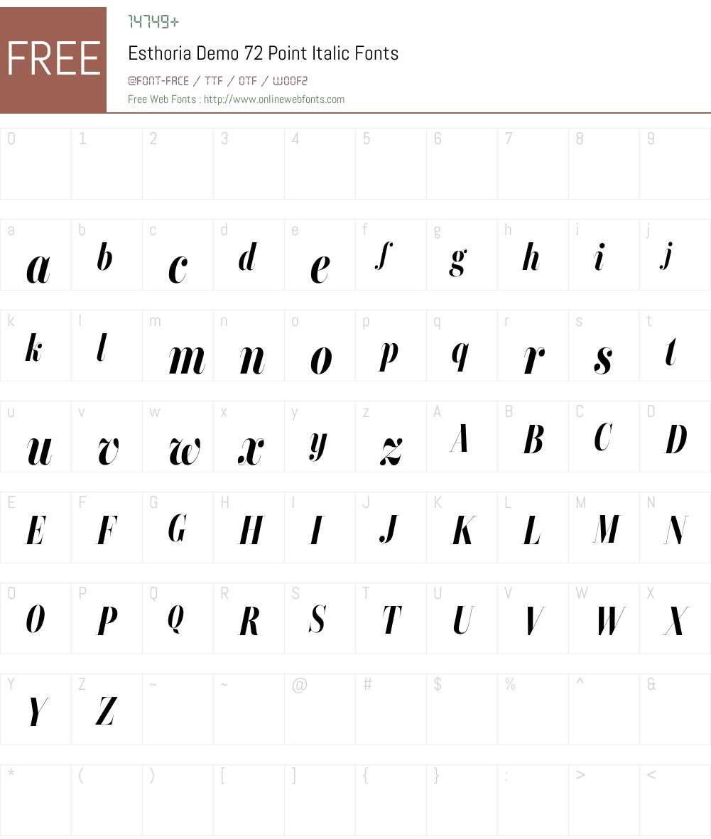 Esthoria Demo 72 Point 1.0 Fonts Free Download - OnlineWebFonts.COM