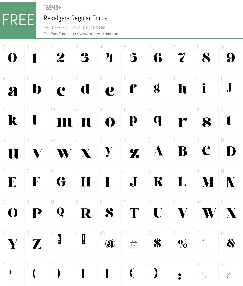 Rekalgera 1.000;Glyphs 3.2.3 (3260) Fonts Free Download ...