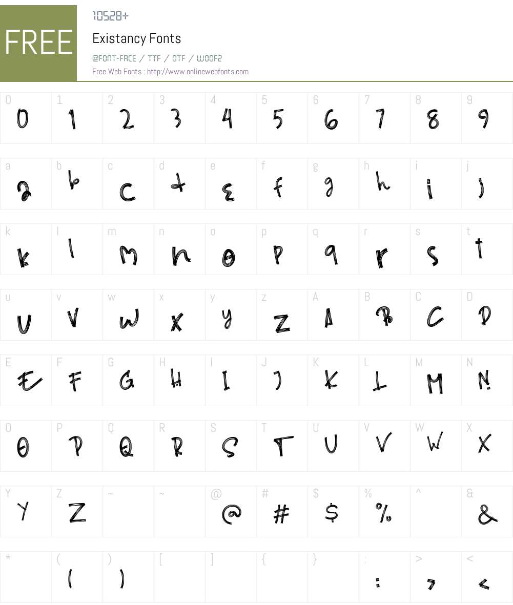 Existancy 1.00;October 15, 2020;FontCreator 11.5.0.2427 64-bit Fonts ...