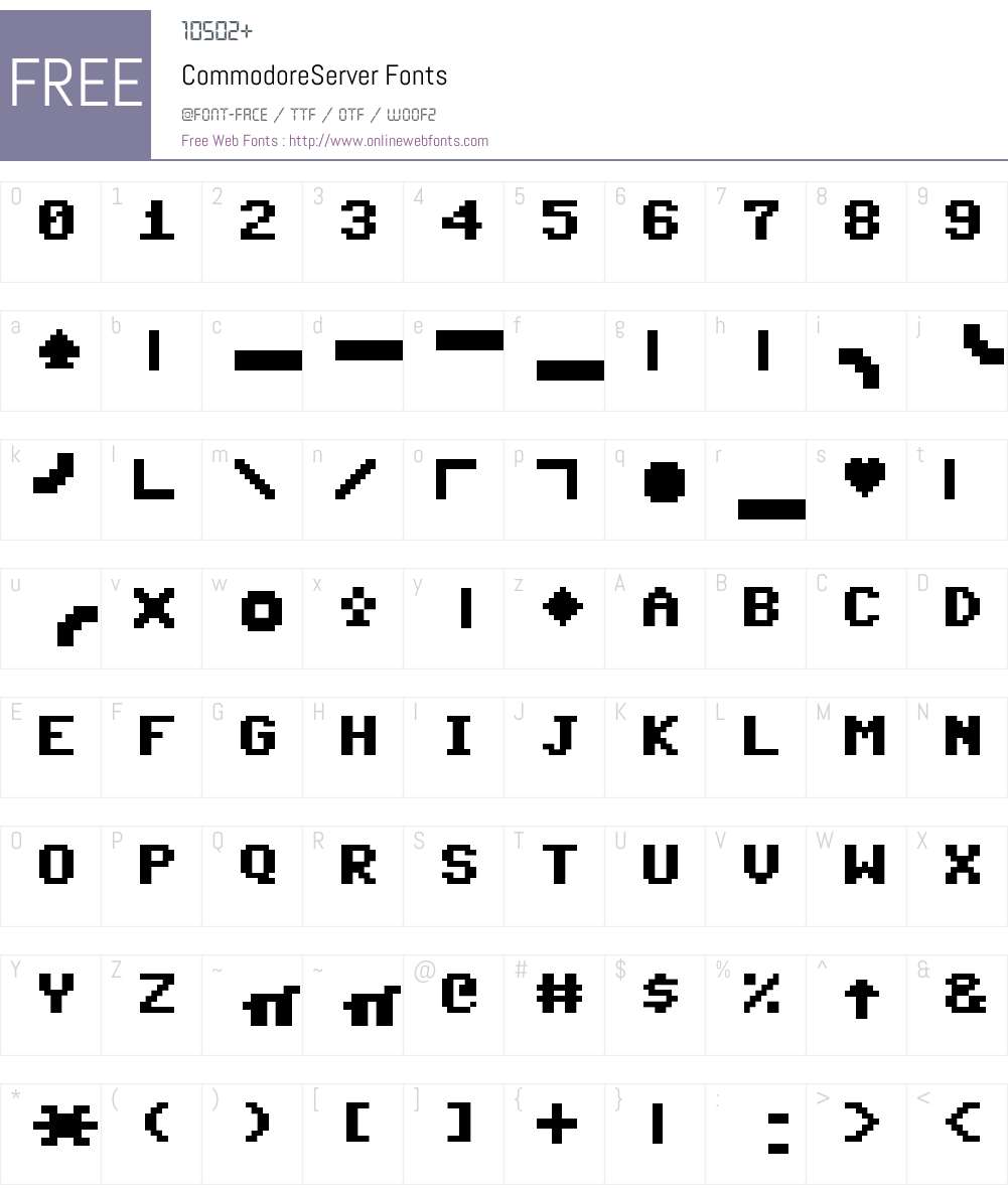 CommodoreServer 1.0 (by Gregory Alekel) Fonts Free Download - OnlineWebFonts.COM