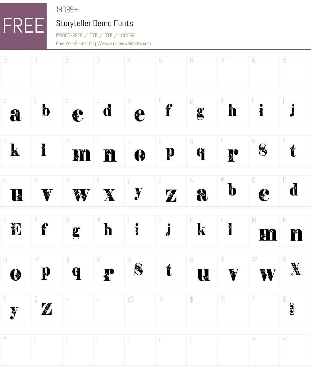 Storyteller Demo 1.000 Fonts Free Download - OnlineWebFonts.COM