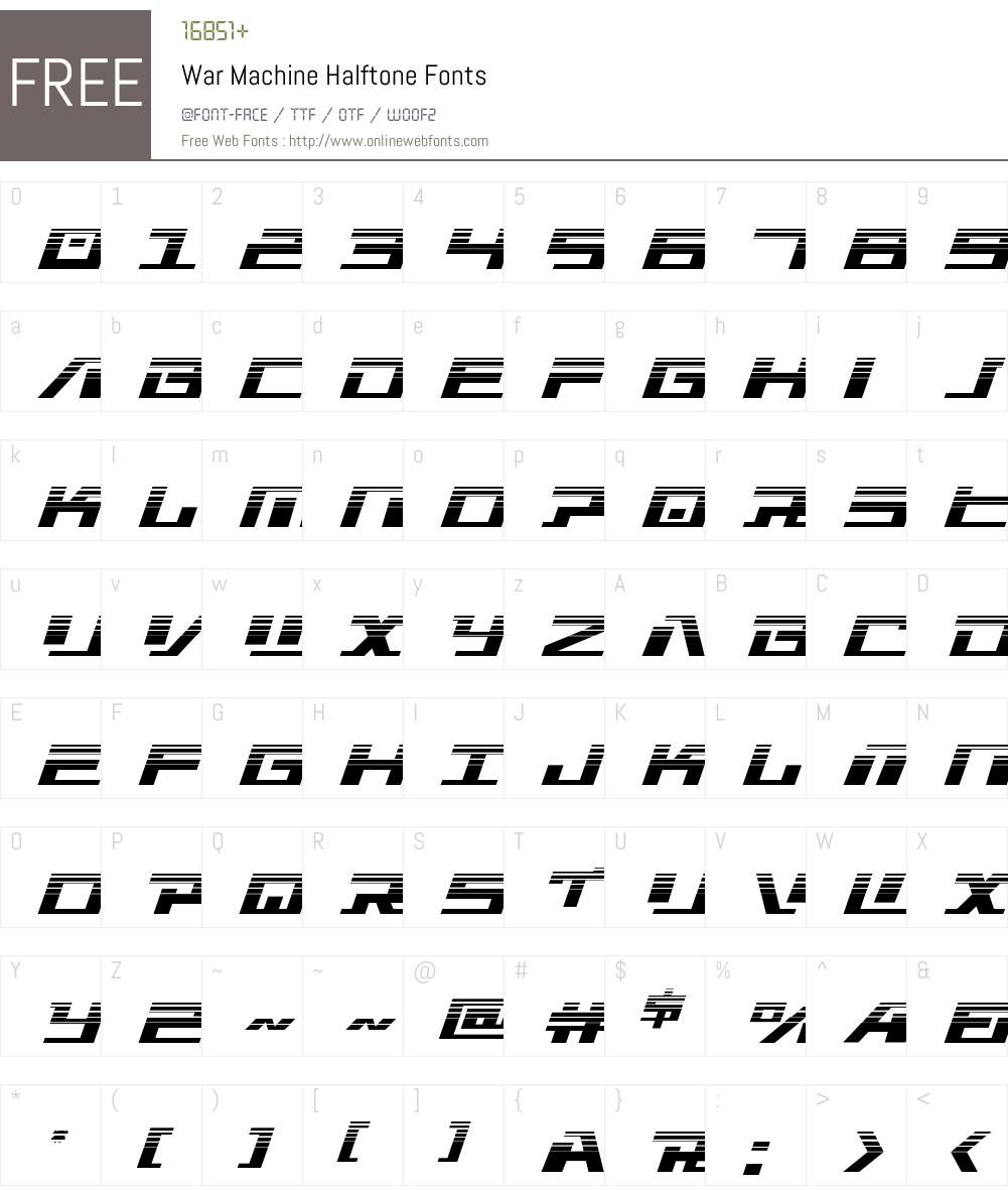 War Machine Halftone 2.0; 2015 Fonts Free Download - OnlineWebFonts.COM
